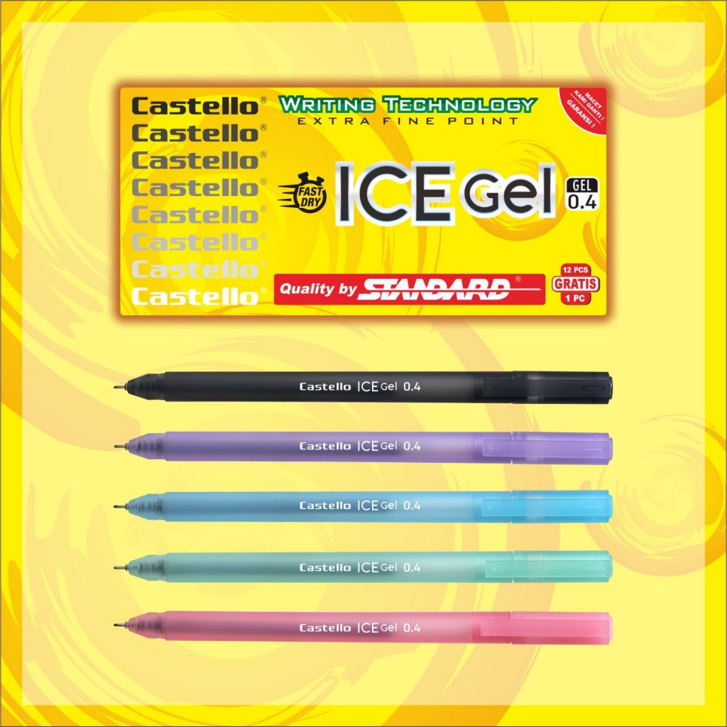 Jual Standard Pen - Castello Ice Gel 0.4 Isi 12+1 Pcs / 1 Pack (Pulpen ...