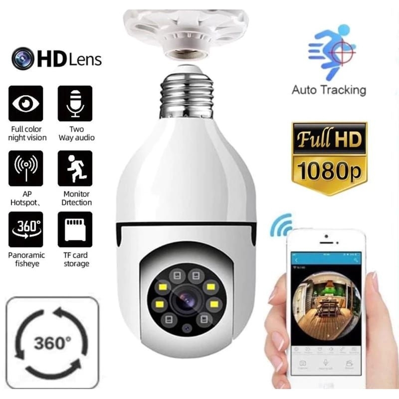 Jual CAMERA CCTV WIFI / BOLA LAMPU Wireless SMART CAMERA V380 Pro ...