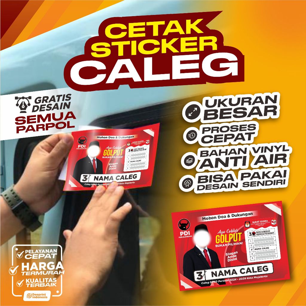 Jual Stiker Caleg Stiker Pemilu Stiker Partai Stiker Kampanye Bahan ...