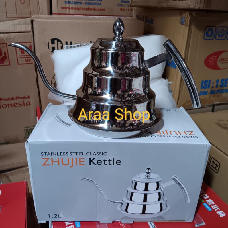 Jual ZHUJIE Kettle 1.2 Liter / Teko Stainless Steel Classic 1,2 Liter ...