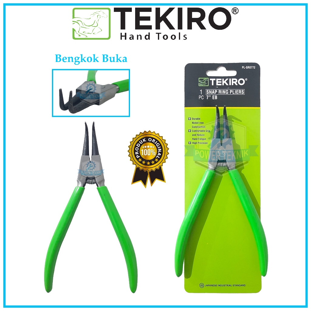 Jual Tang Snap Ring TEKIRO Bengkok Buka EB 7" SPI SnapRing 7 Inch PL ...