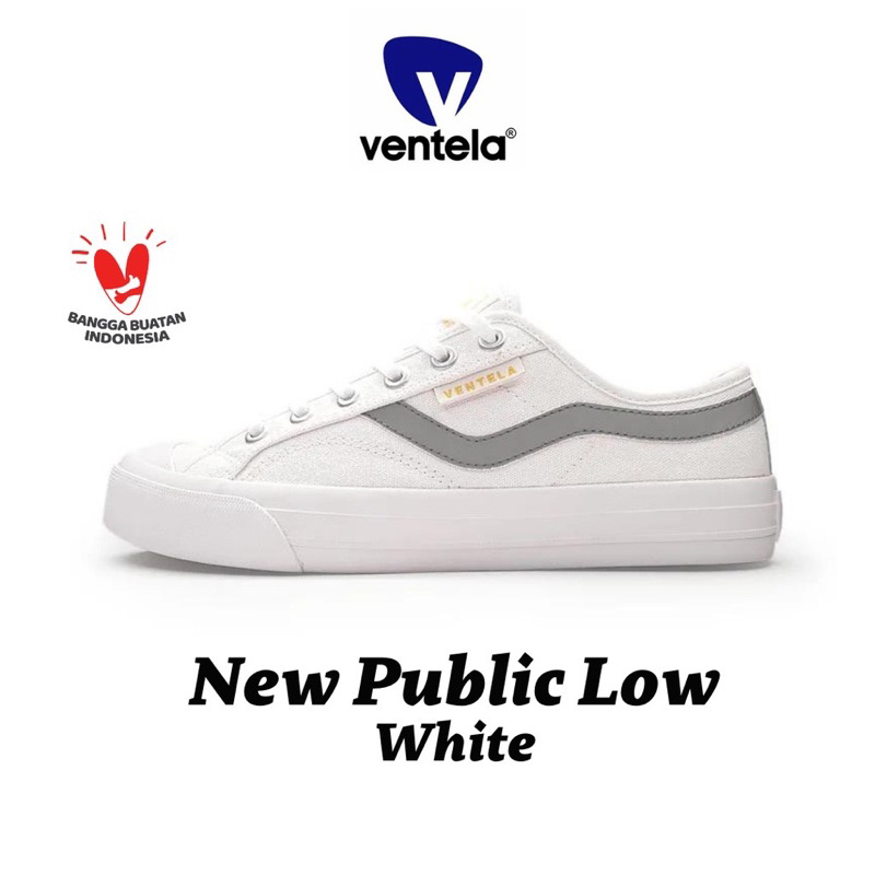 Jual Sepatu Ventela Original 100% New Public Low White | Shopee Indonesia