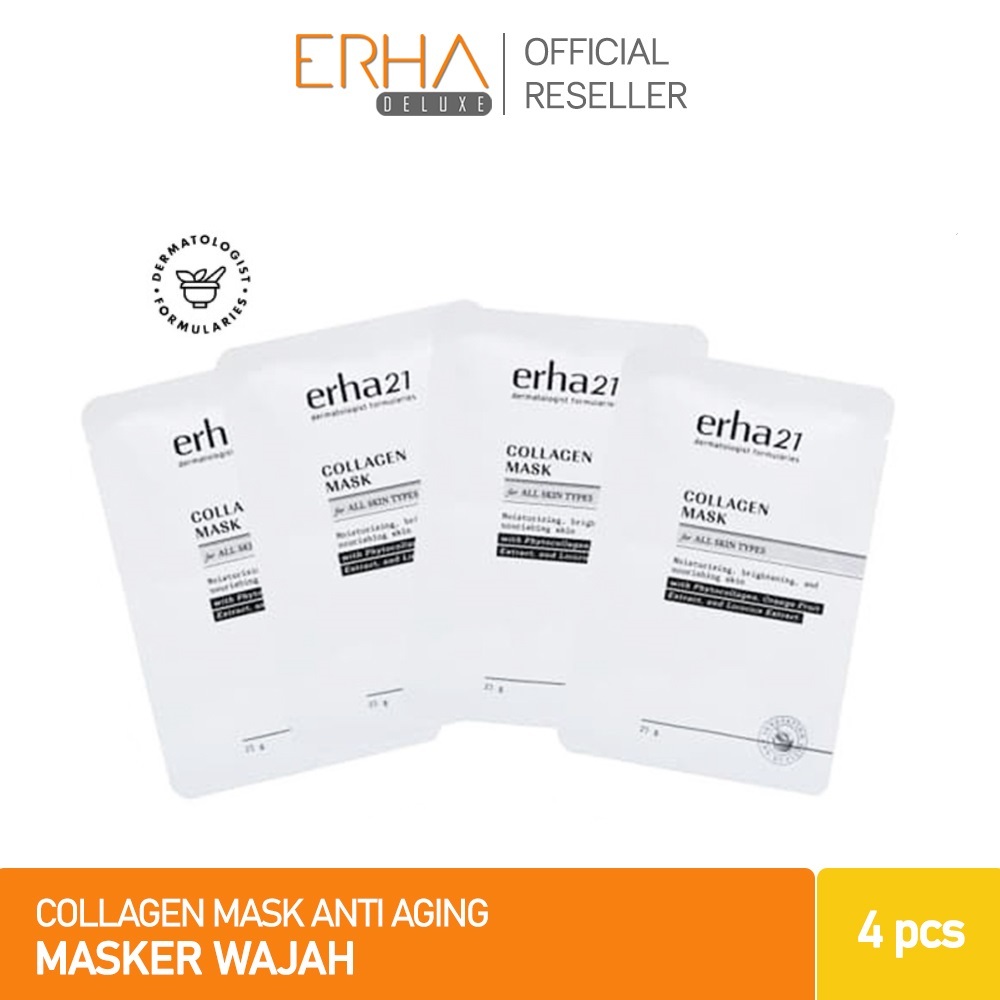 Jual ERHA Masker Wajah Kolagen Collagen Mask 4 Pcs - Anti Aging ...