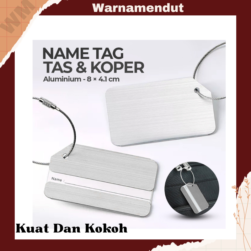 Jual Tempat label nama di tas dan koper Name tag plus sling baja bahan ...