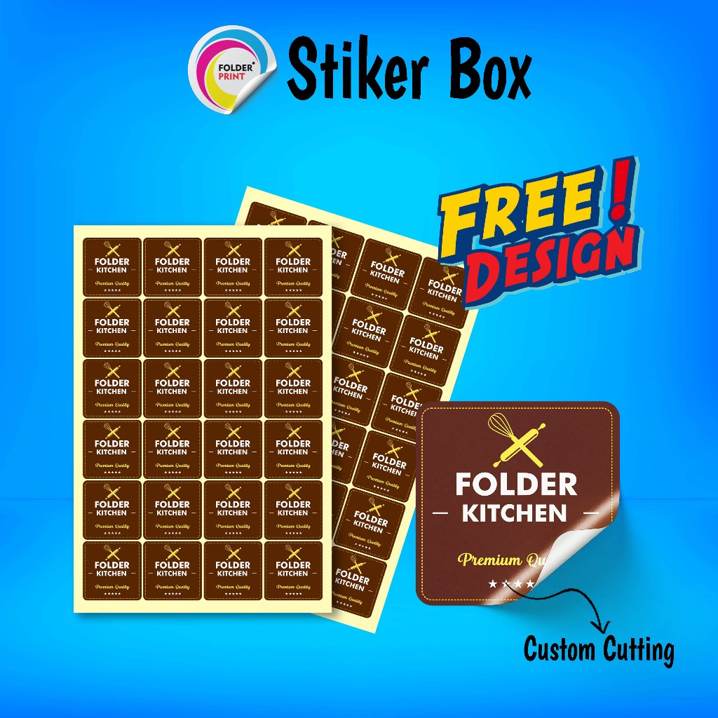Jual Cetak Stiker Label Makanan Kemasan Box Cutting Custom Design ...