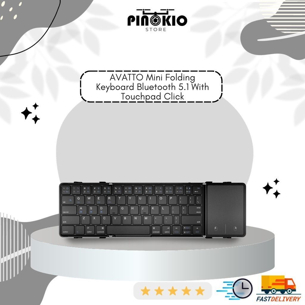 Jual PNK23 AVATTO Mini Folding Keyboard Bluetooth 5.1 With Touchpad ...