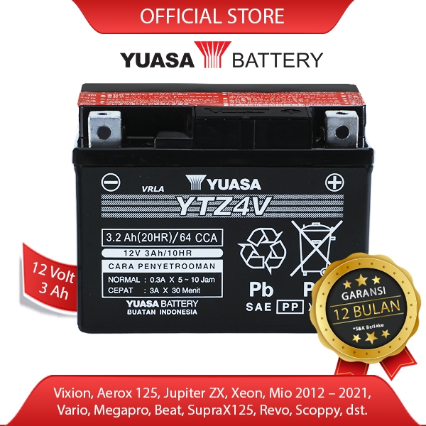 Jual Yuasa Aki Motor YTZ4-V MF 100% ORIGINAL | Shopee Indonesia