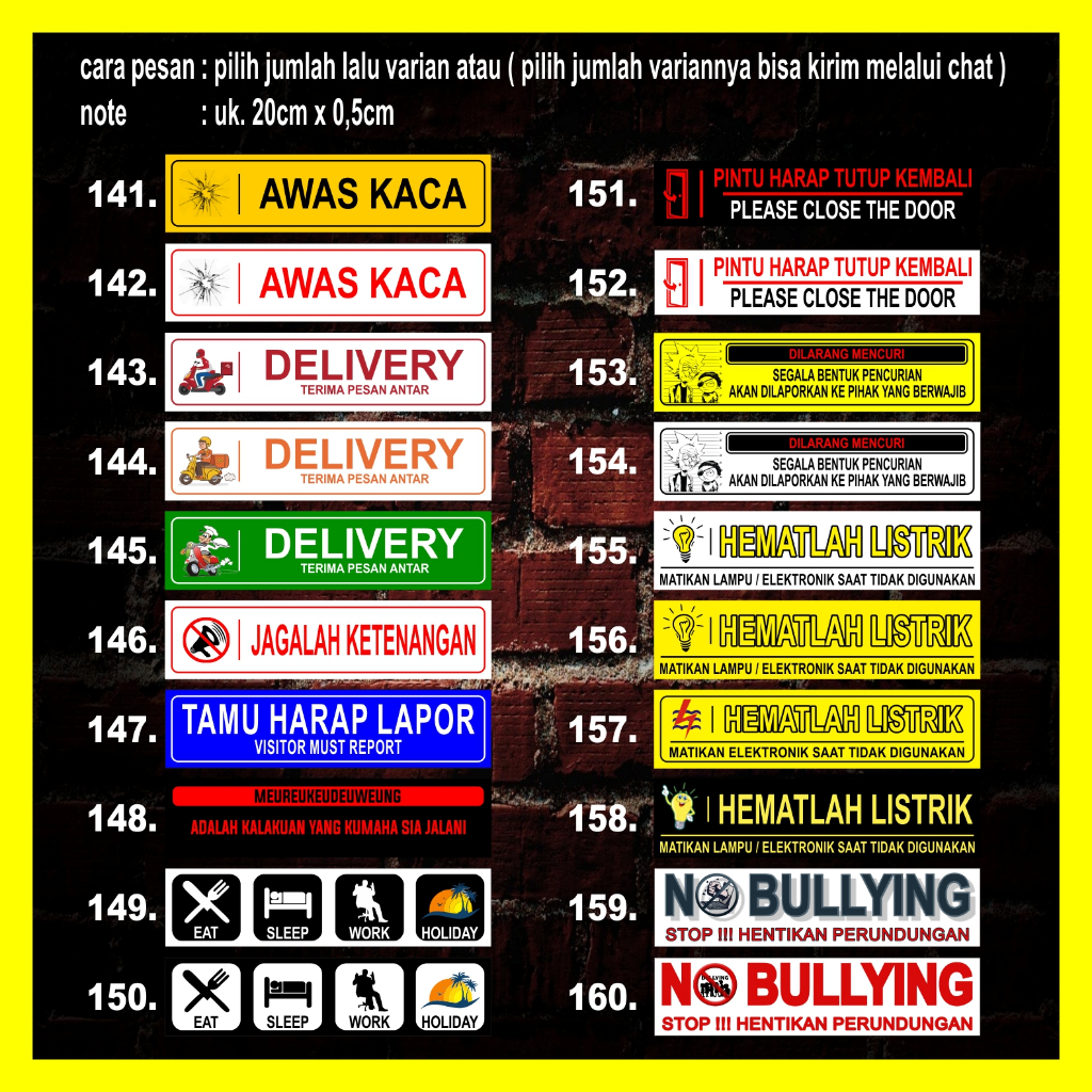 Jual Signage Stiker Tebal Stiker Rambu Stiker Himbauan Stiker Perhatian ...