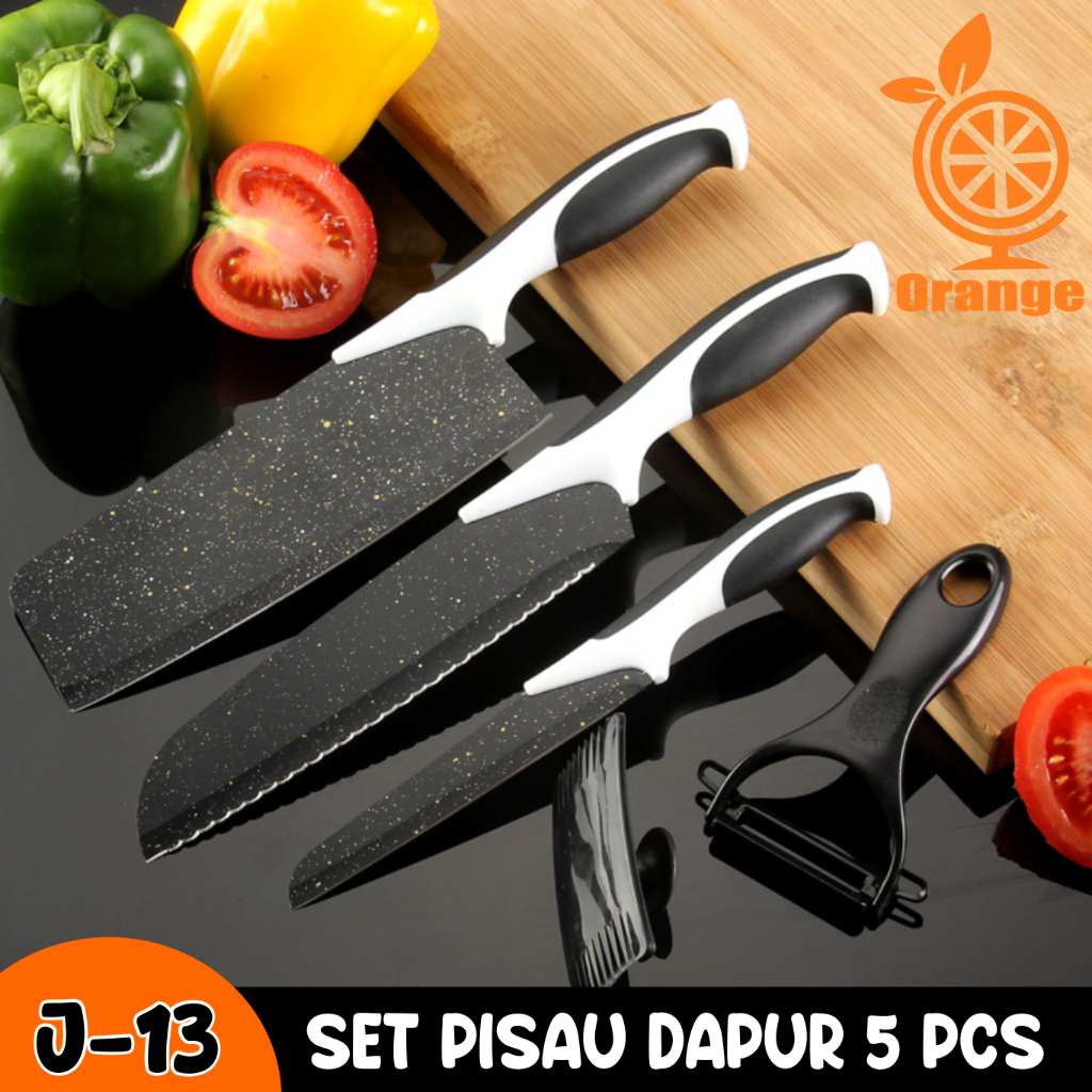 Jual Rumah_kita2020 Pisau Dapur Keramik Set 5in1 + Peeler GRATIS DUS ...