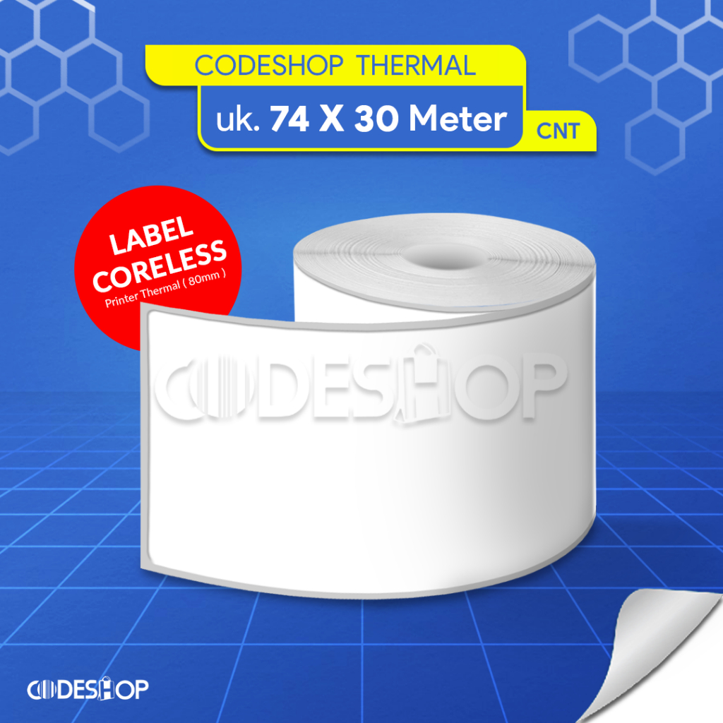 Jual Kertas Label Printer Kasir Thermal 80 x 80 mm / 30 Meter ( 74x30 M ...