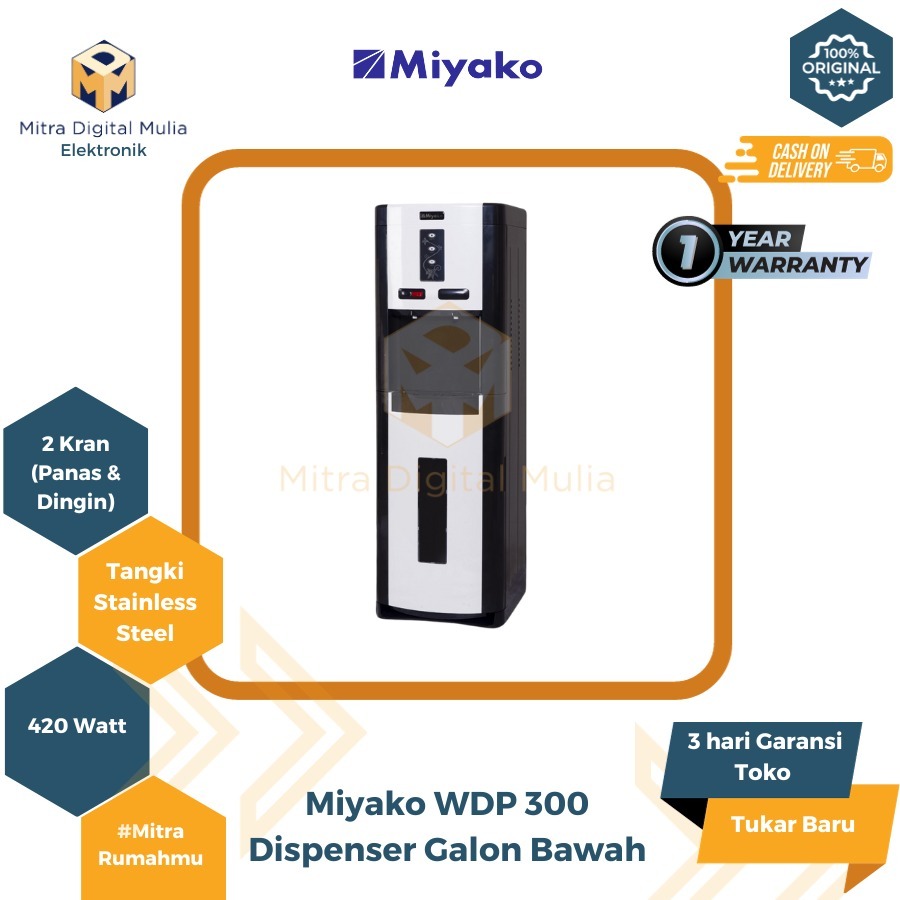 Jual Miyako WDP 300 Dispenser Galon Bawah Panas dan Sejuk WDP300 Bottom ...