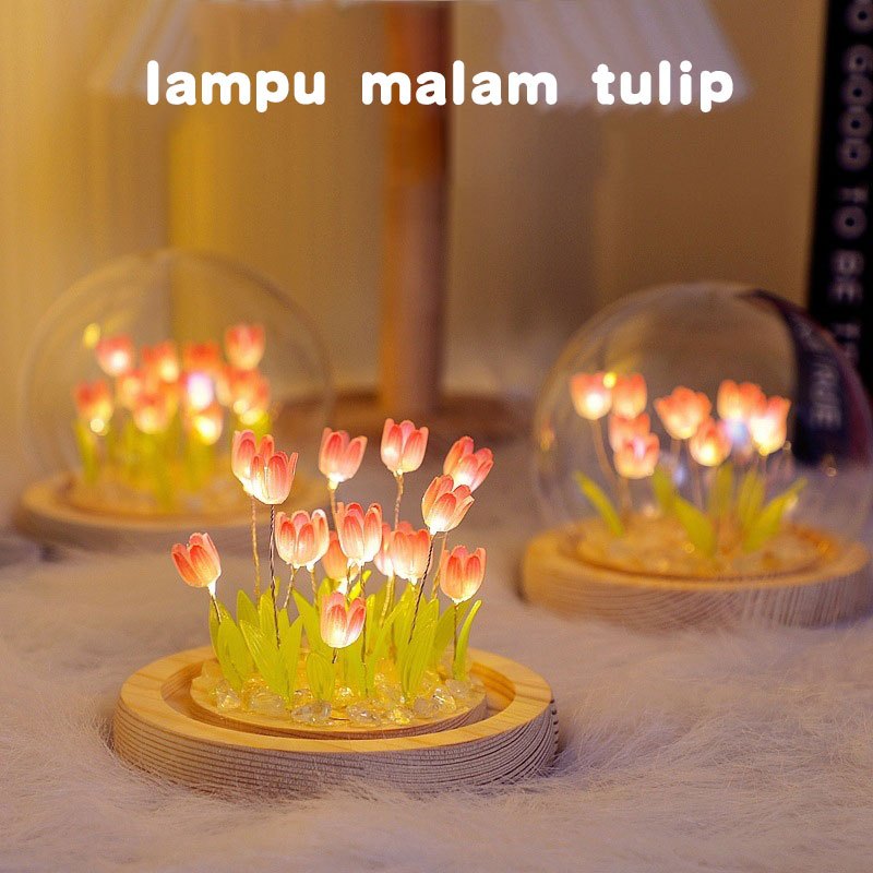 Jual Tulip diy lampu malam bunga buatan sendiri suasana kreatif lampu ...