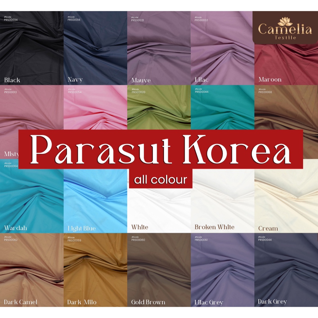 Jual Cameliatex Kain Parasut Korea Premium Meteran / Bahan Kain Mukena ...