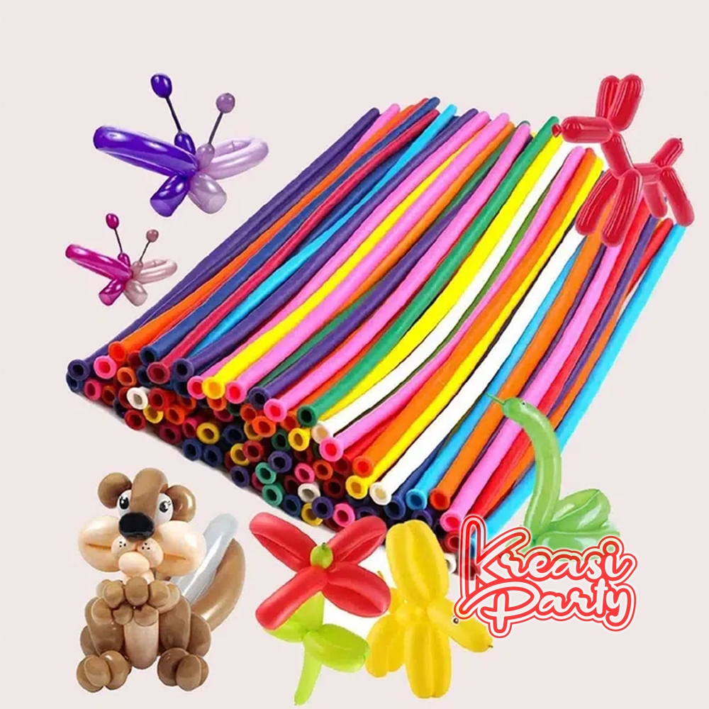 Jual Balon Twist 1 Pack isi 100 pcs / Balon Pentil / Balon Magic ...