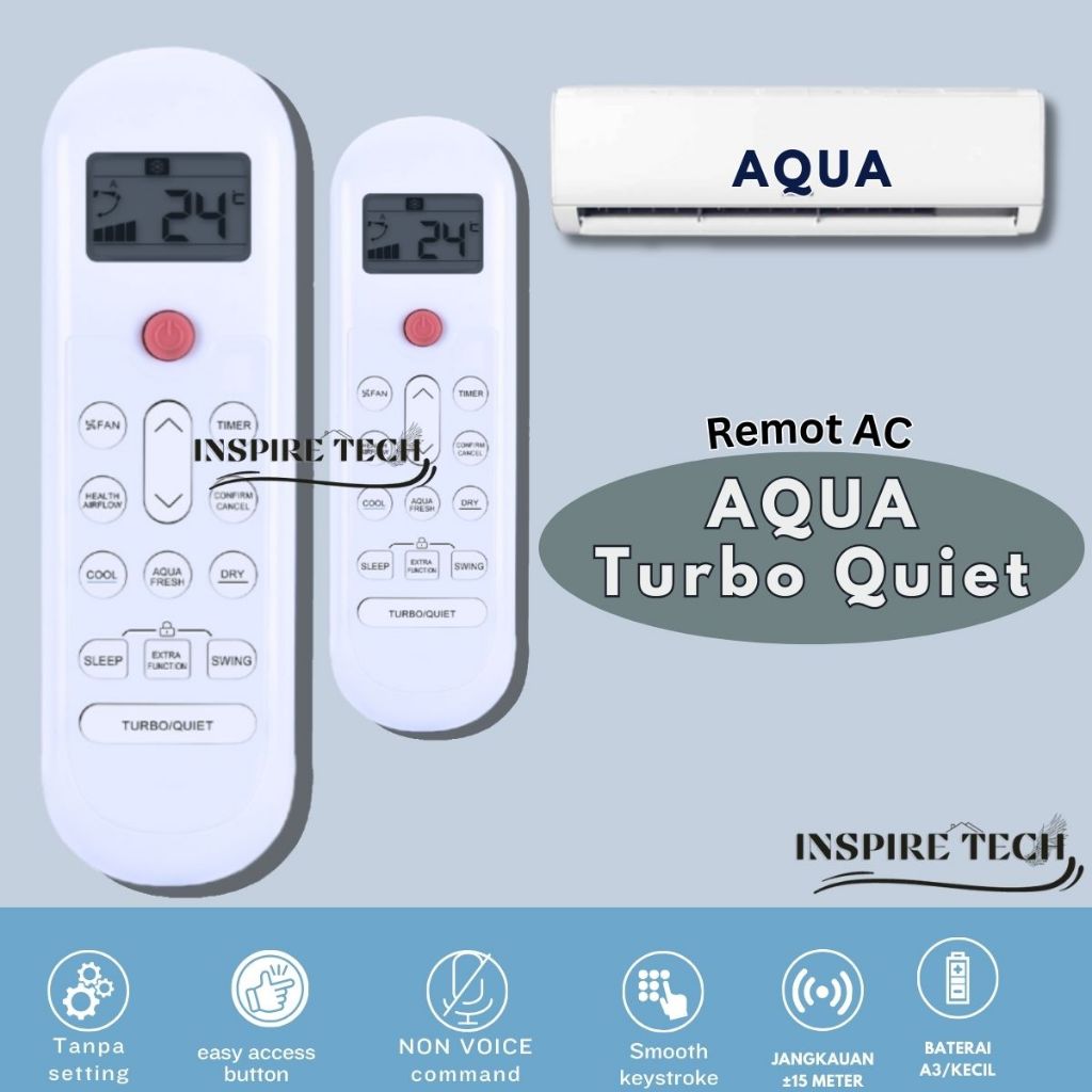 Jual Remot Remote AC AQUA Turbo Quiet-Air Conditioner Tanpa Setting ...