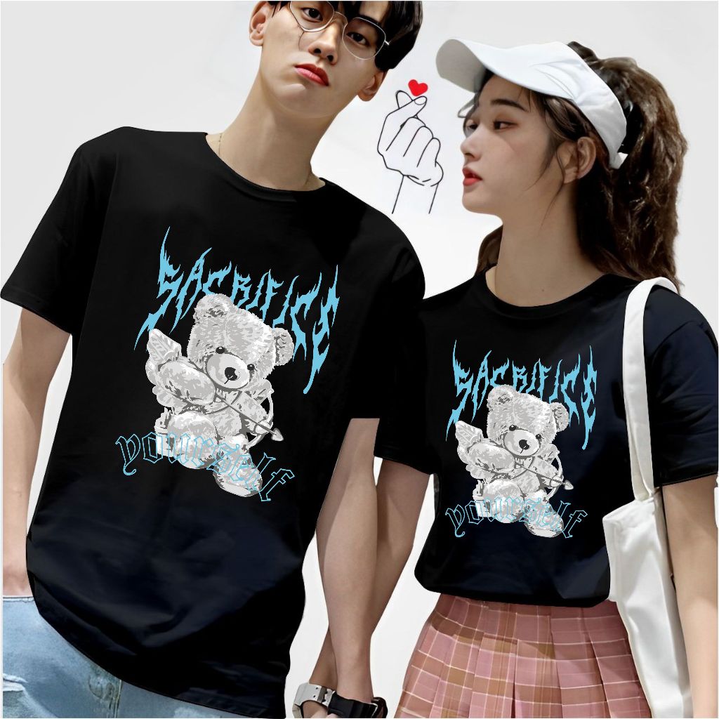 Jual Baju Kaos Couple Pasangan Pacar Bear Pria Wanita Lengan Pendek ...