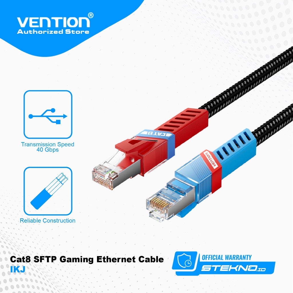 Jual Vention Kabel Lan Cat8 Cat.8 40Gbps RJ45 SFTP Gaming Patch Gigabit ...