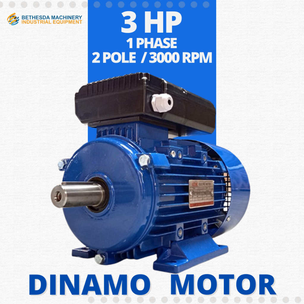 Jual Dinamo Motor 3 HP 1 Phase Elektro Motor 3000Rpm Listrik 3HP 2P | Shopee Indonesia