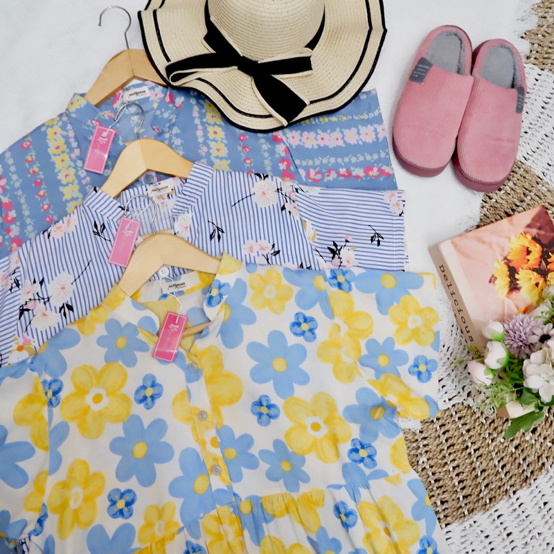 Jual NONA DRESS | MIDI DRESS TUNIK DASTER PIYAMA HOMEDRESS HOMEWEAR ...