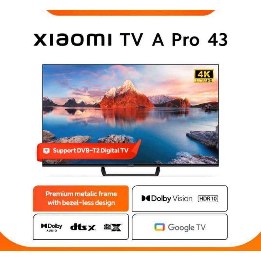 Jual Xiaomi Smart TV A Pro 43 UHD | 4K Ultra HD Dolby Audio™ DTS-X Google TV | Shopee Indonesia