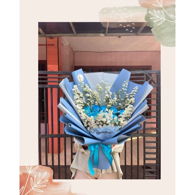 Jual Fresh Flowers Medium / Fresh Flowers 8 Rose / Bouquet Bunga Asli / Bucket Bunga / Bunga ...