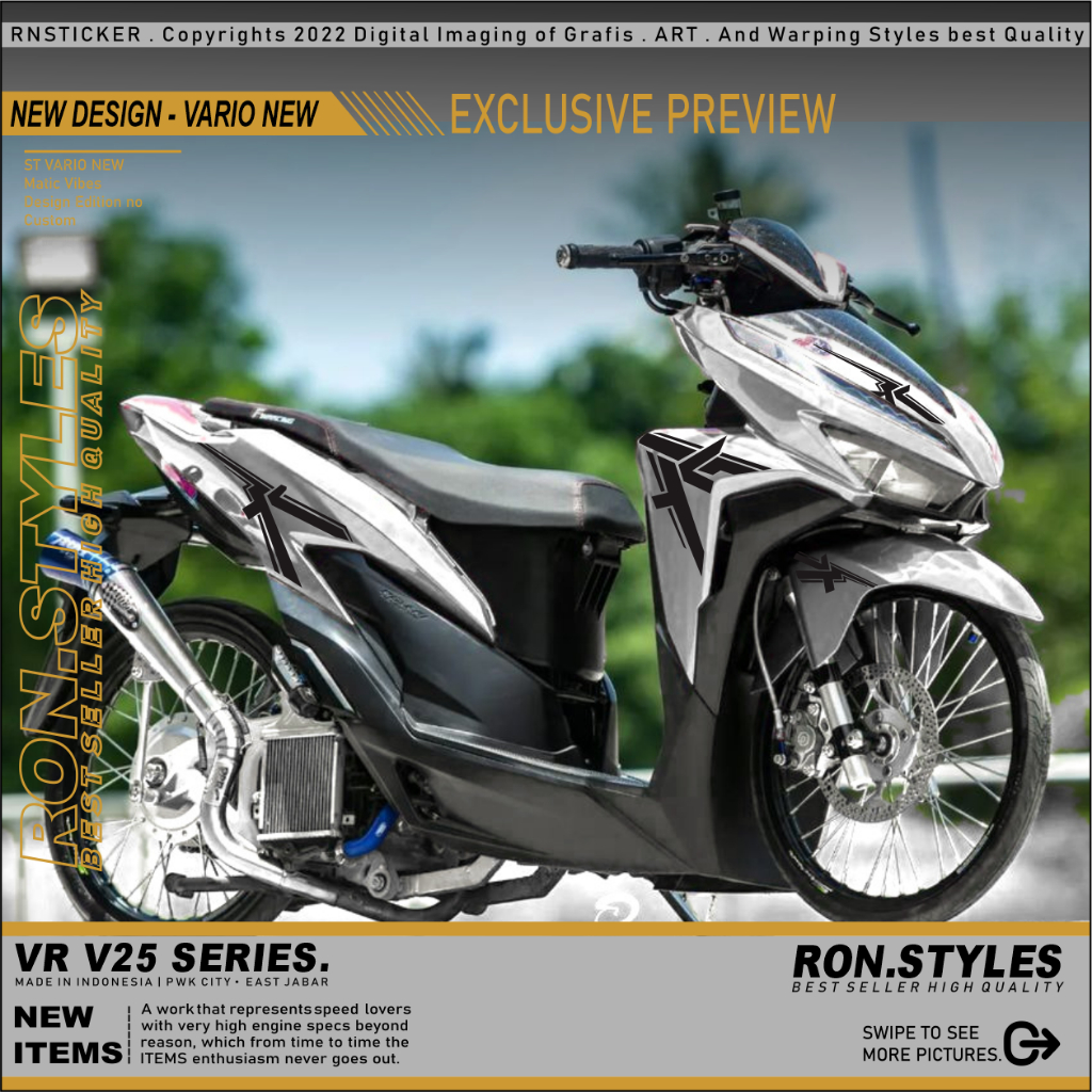 Jual VRV25 CUTTING STICKER STRIPING VARIASI VARIO LED NEW 2018 STRIPING ...