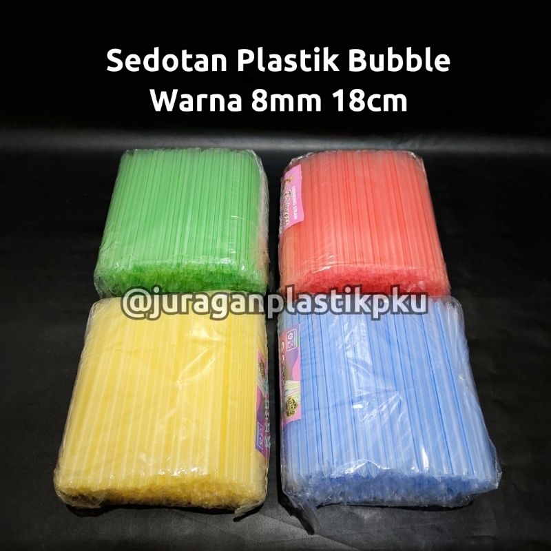 Jual Sedotan Plastik Bubble Warna 8 mm 18 cm / Pipet Straw Besar 8mm ...