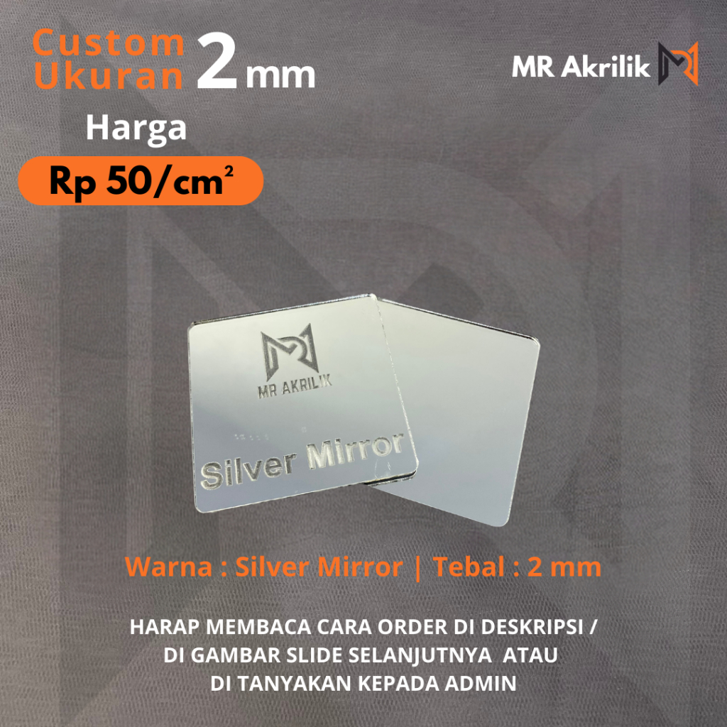 Jual Akrilik Mirror Silver 2mm Rp50 / cm persegi | Shopee Indonesia