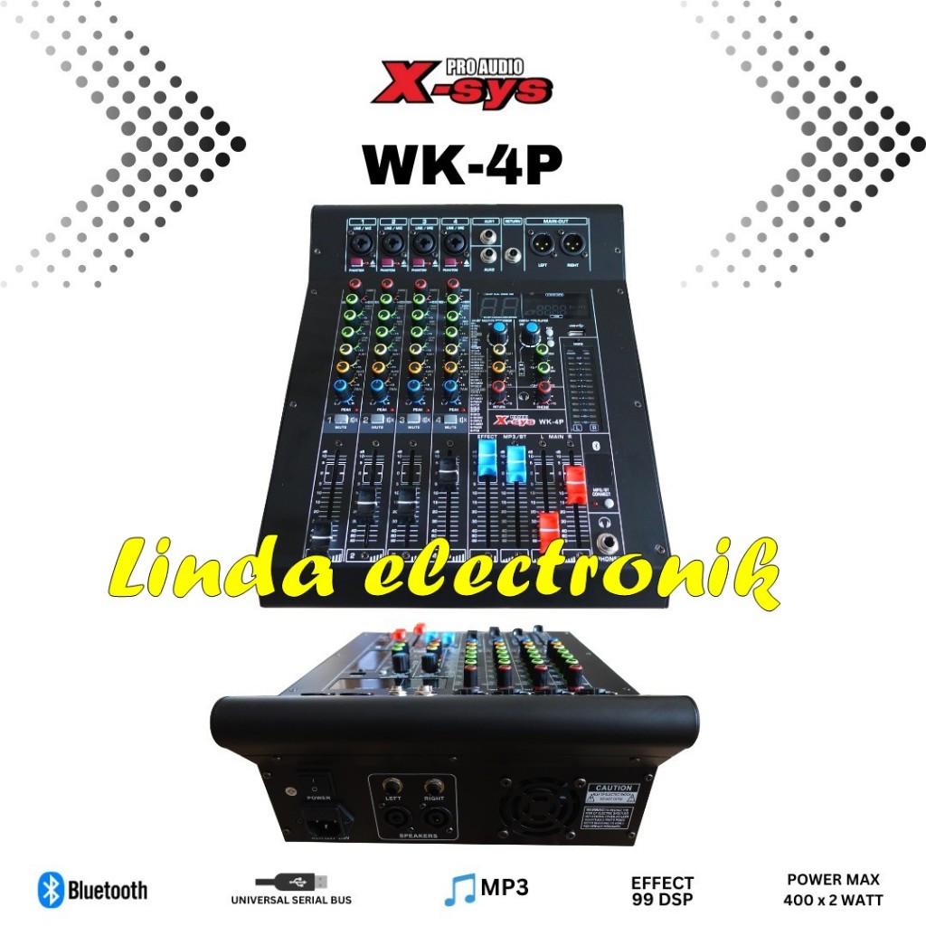 Jual power mixer xsys wk4p / wk 4p 4 channel 800 watt original | Shopee ...