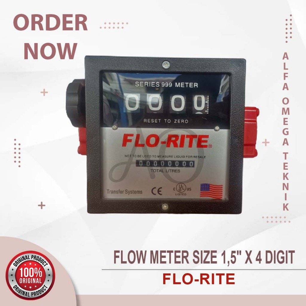 Jual FLOW METER FLO-RITE 1 1/2 INCH METERAN SOLAR FLOWMETER 4 DIGIT ...
