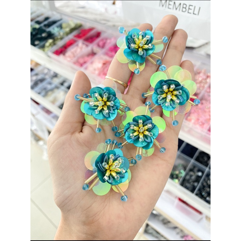 Jual Bunga 3d / Bunga Rangkai ( Hijau Tosca, wardah, mint, turkis ...