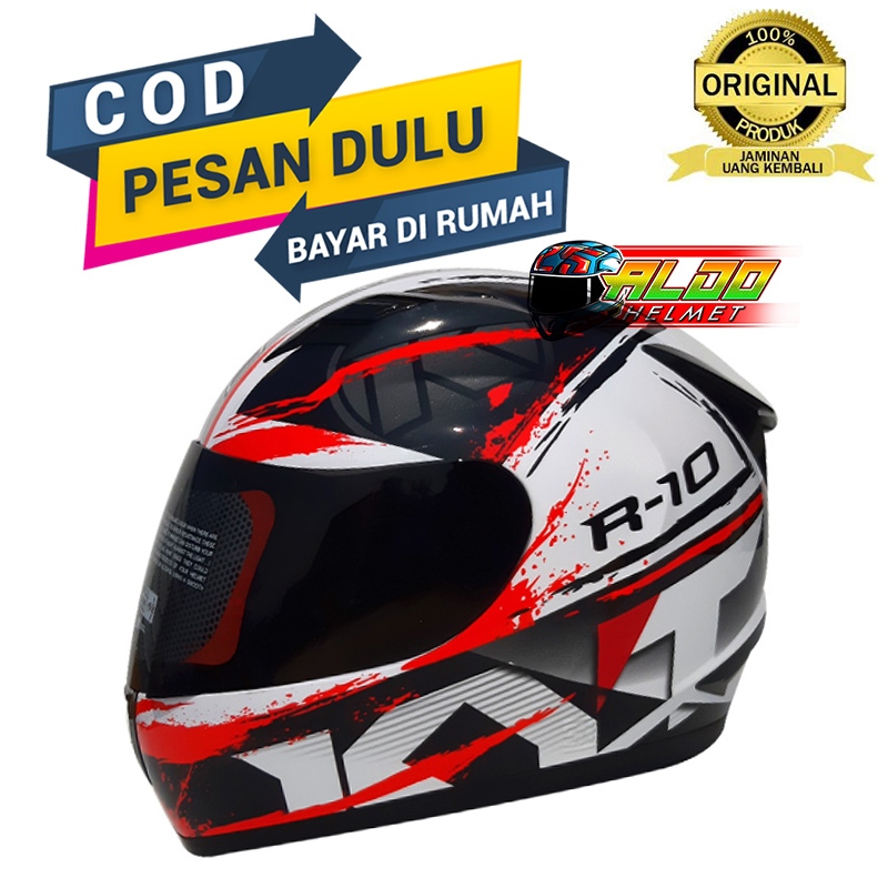 Jual Helm KYT R-10 | Kyt R10 motif #2 WHITE RED | kyt fullface original ...