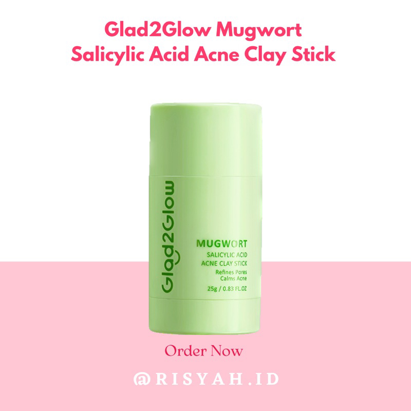 Jual Glad2Glow Real Mugwort Salicylic Acid Acne Control Clay Mask Stick / Glad2Glow Original ...