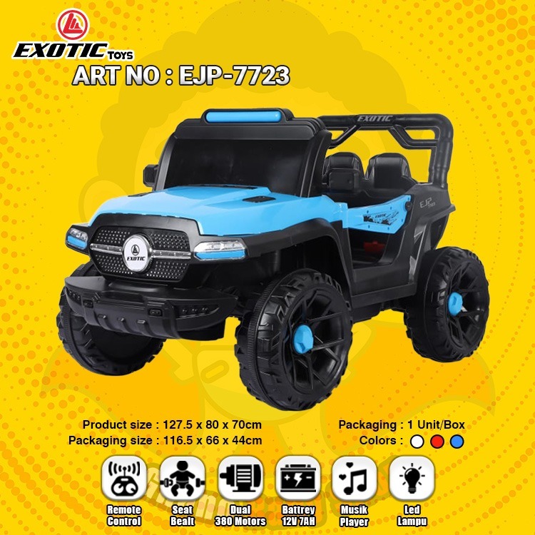 Jual MOBILAN AKI JEEP ANAK EXOTIC EJP 7723 BISA REMOTE/ MANUAL TERMURAH | Shopee Indonesia