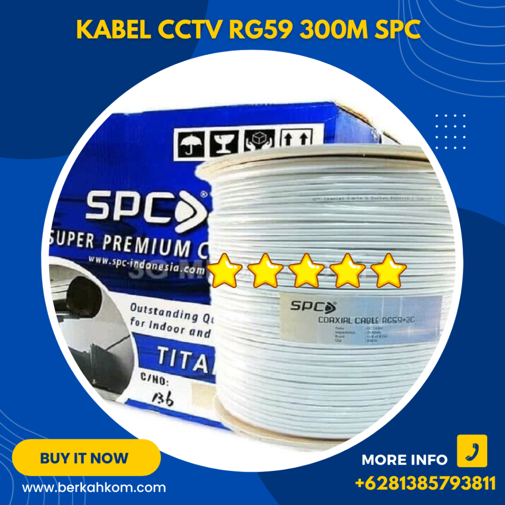 Jual Kabel CCTV Coaxial RG59+power 300 meter SPC 1 Roll | Shopee Indonesia