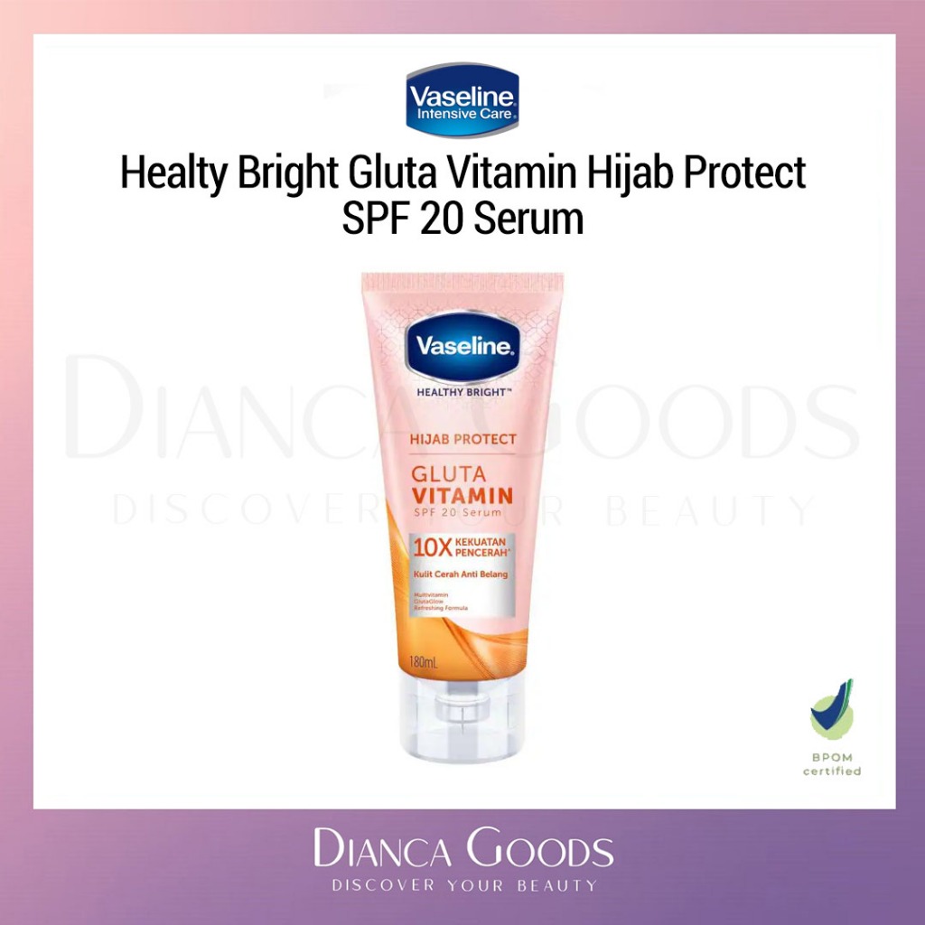 Jual VASELINE Healty Bright Gluta Vitamin Hijab Protect SPF 20 Serum 180ml - Dianca Goods BKL ...