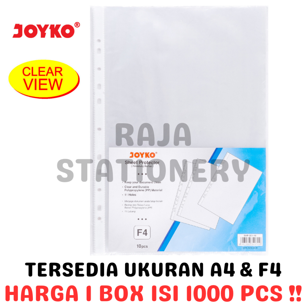 Jual JOYKO SHEET PROTECTOR A4 F4 PLASTIK PP POCKET A4 F4 FILE FOLDER ...
