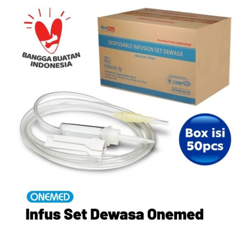 Jual ONEMED Disposable Selang Infus Set OneMed Box 50pc / Promo Murah ...