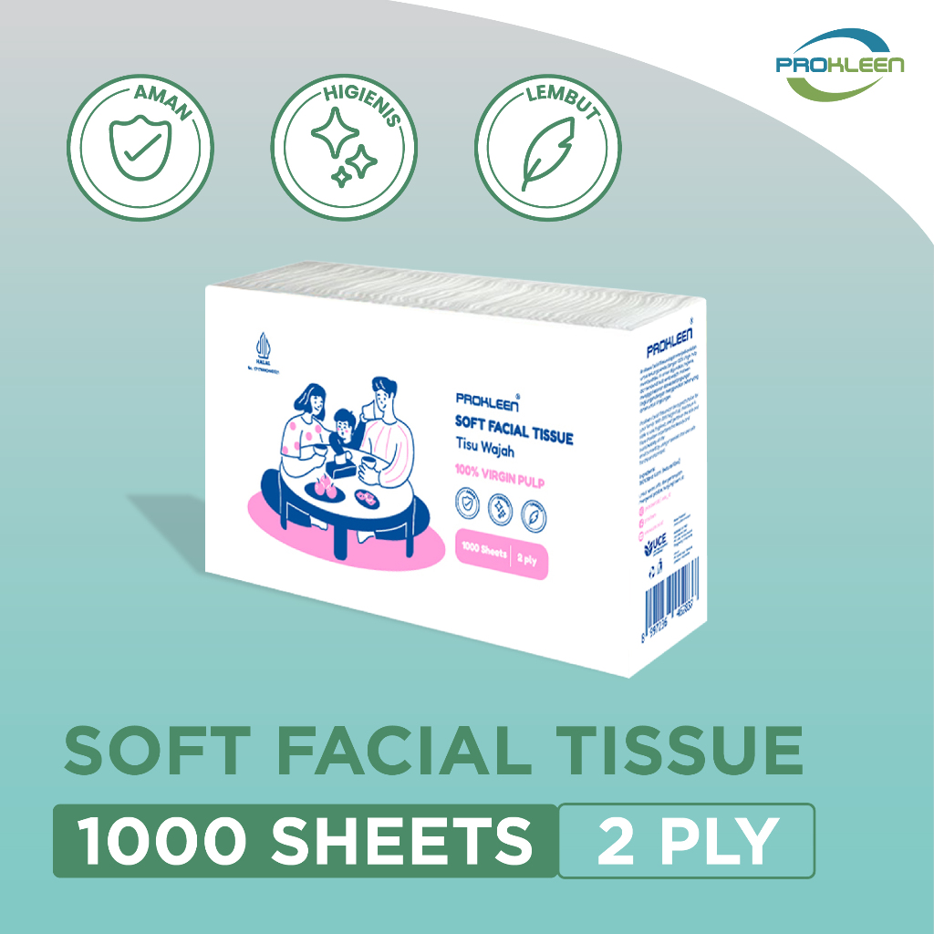 Jual SOFT Facial Tissue 1000sheets PROKLEEN Premium Facial Tisu Wajah ...