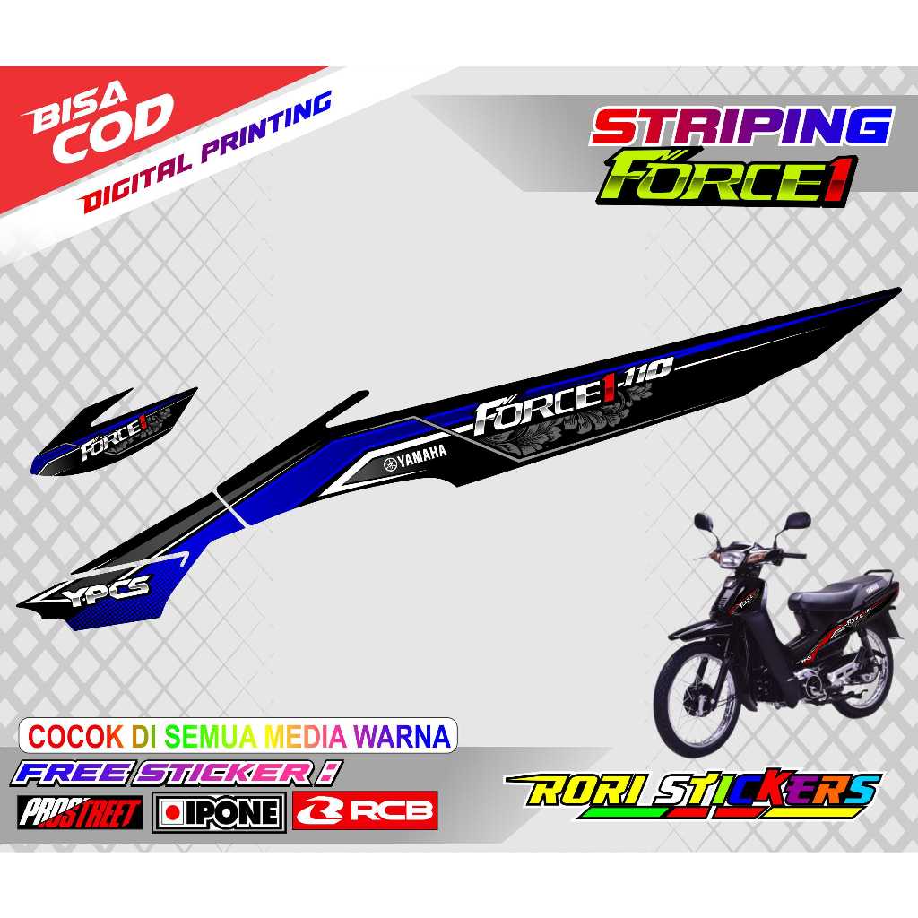 Jual STRIPING VARIASI MOTOR YAMAHA FORCE 1 / STICKER LIST VARIASI ...