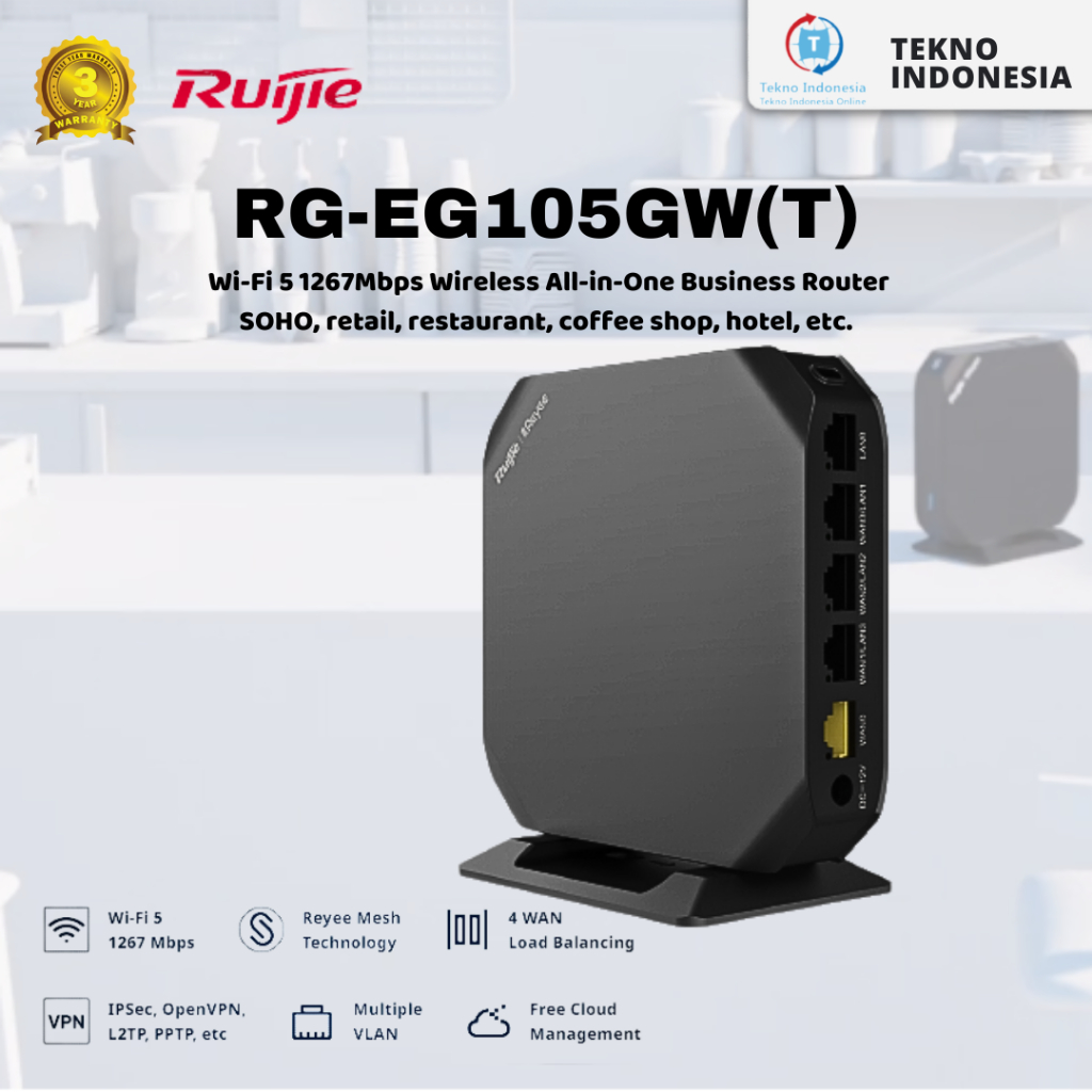 Jual Tekno Indonesia - Ruijie RG-EG105GW(T) Wi-Fi 5 1267Mbps Wireless ...