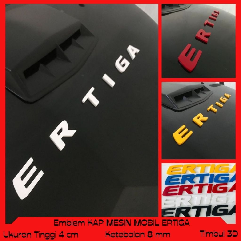 Jual EMBLEM KAP MESIN ERTIGA VARIASI MOBIL TIMBUL 3DIMENSI AKSESORIS ...