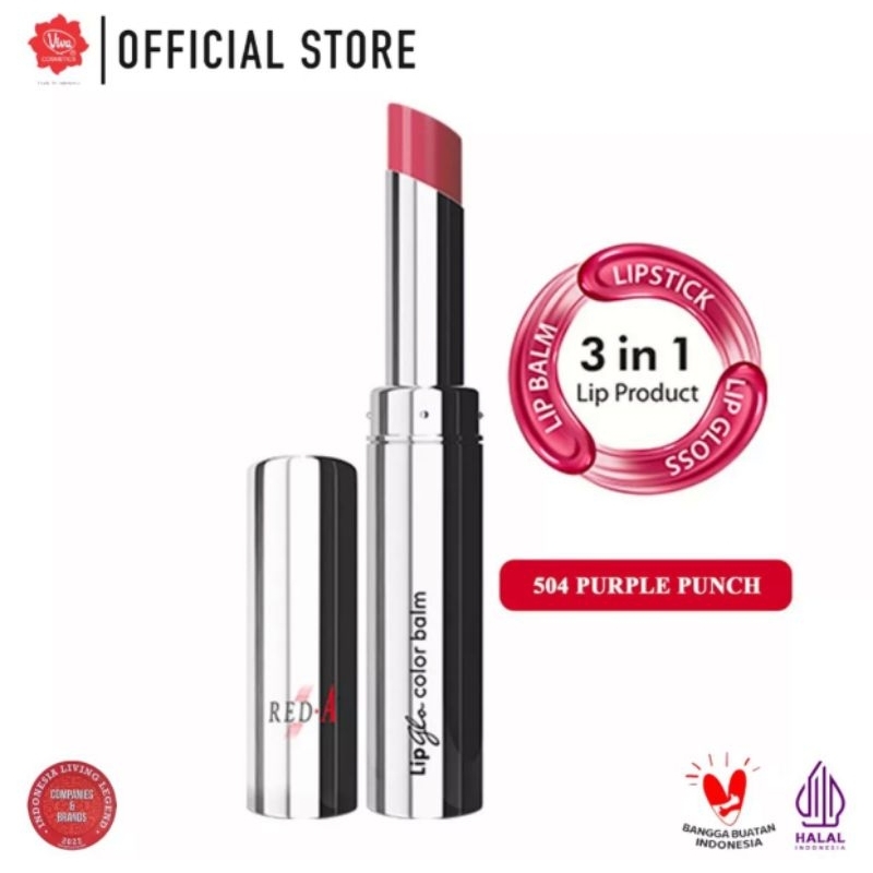 Jual READY RED-A LIP GLO Color Balm 3 in 1 Lipstick Viral Lipstik Lip Stik 500 501 502 503 504 ...