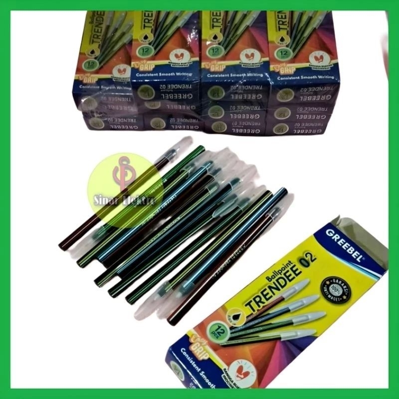 Jual Per pack isi 12 / Per kotak isi 12 pulpen Greebel Trendee 02 ...