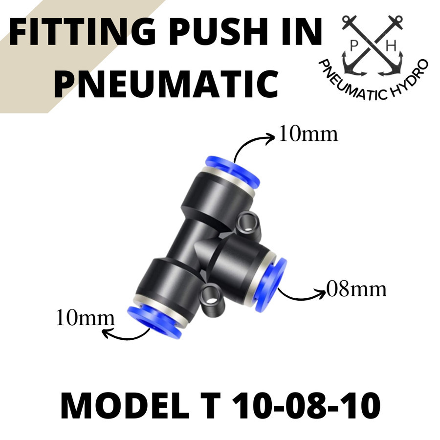 Jual Fitting push in pneumatic MODEL T 10-08-10 | Shopee Indonesia