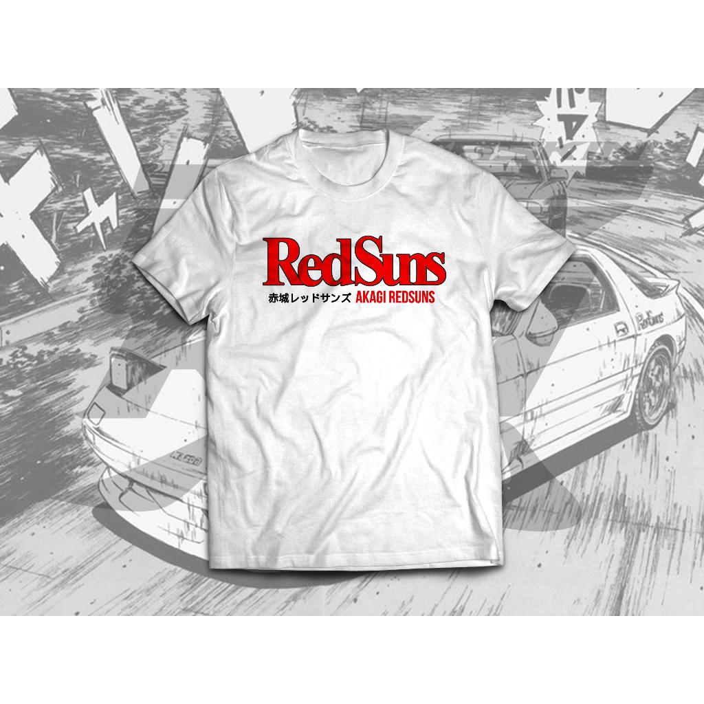 Jual Kaos Anime Initial D | Red Suns | Akagi | Tshirt | Gaskin (Two ...