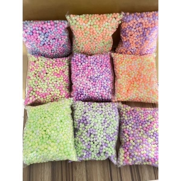 Jual Butiran Gabus / Styrofoam butir warna warni foam slime | Shopee ...