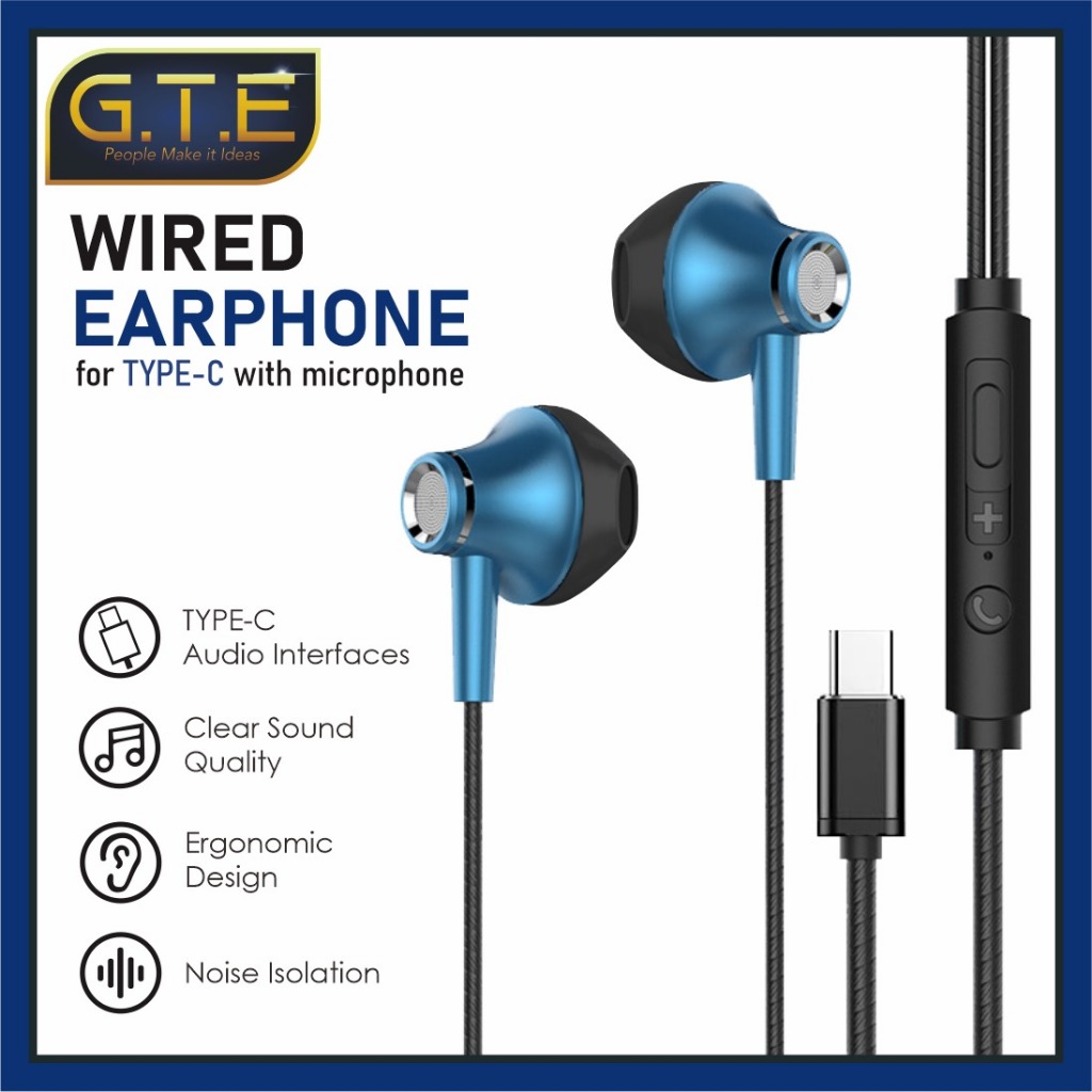 Jual Headset type C / Type-C In Ear Metal Earphone / Full bass stereo ...