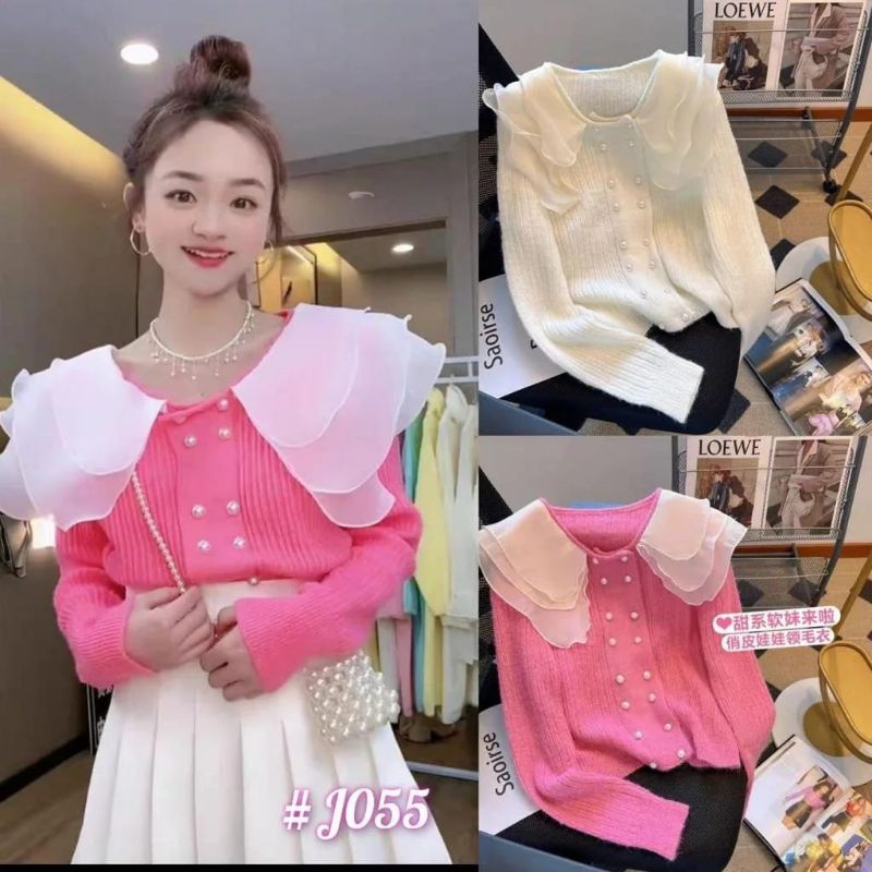 Jual raula_fashion Cardigan sweater rajut Premium j0555 Korean Style Ld ...