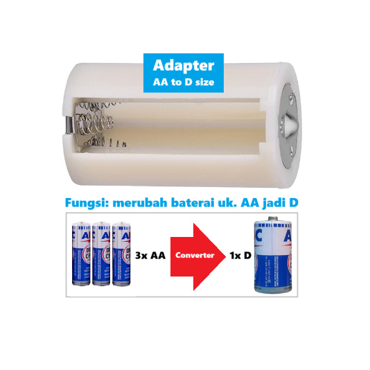 Jual Battery Adapter 3 x AA To D Size Converter Baterai Holder Kecil ...